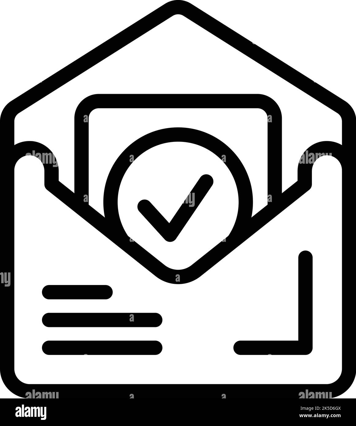 Mail approve icon outline vector. Document loan. Form paper Stock ...