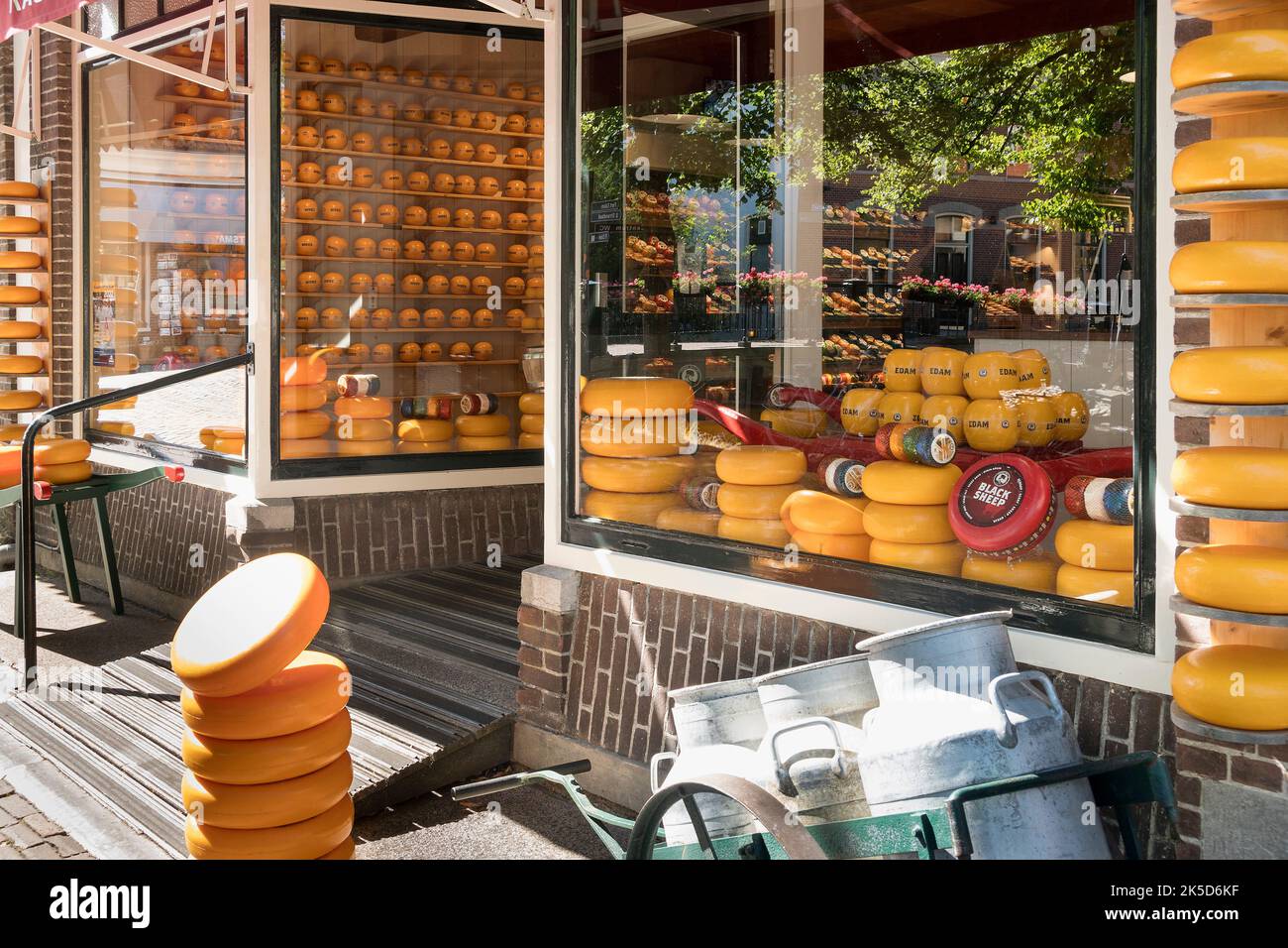 Netherlands, Edam, old town, spui, cheese store, window with cheese ...