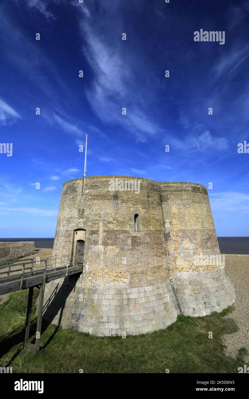 The Martello Tower, Aldeburgh town, Suffolk, East Anglia, England Stock ...