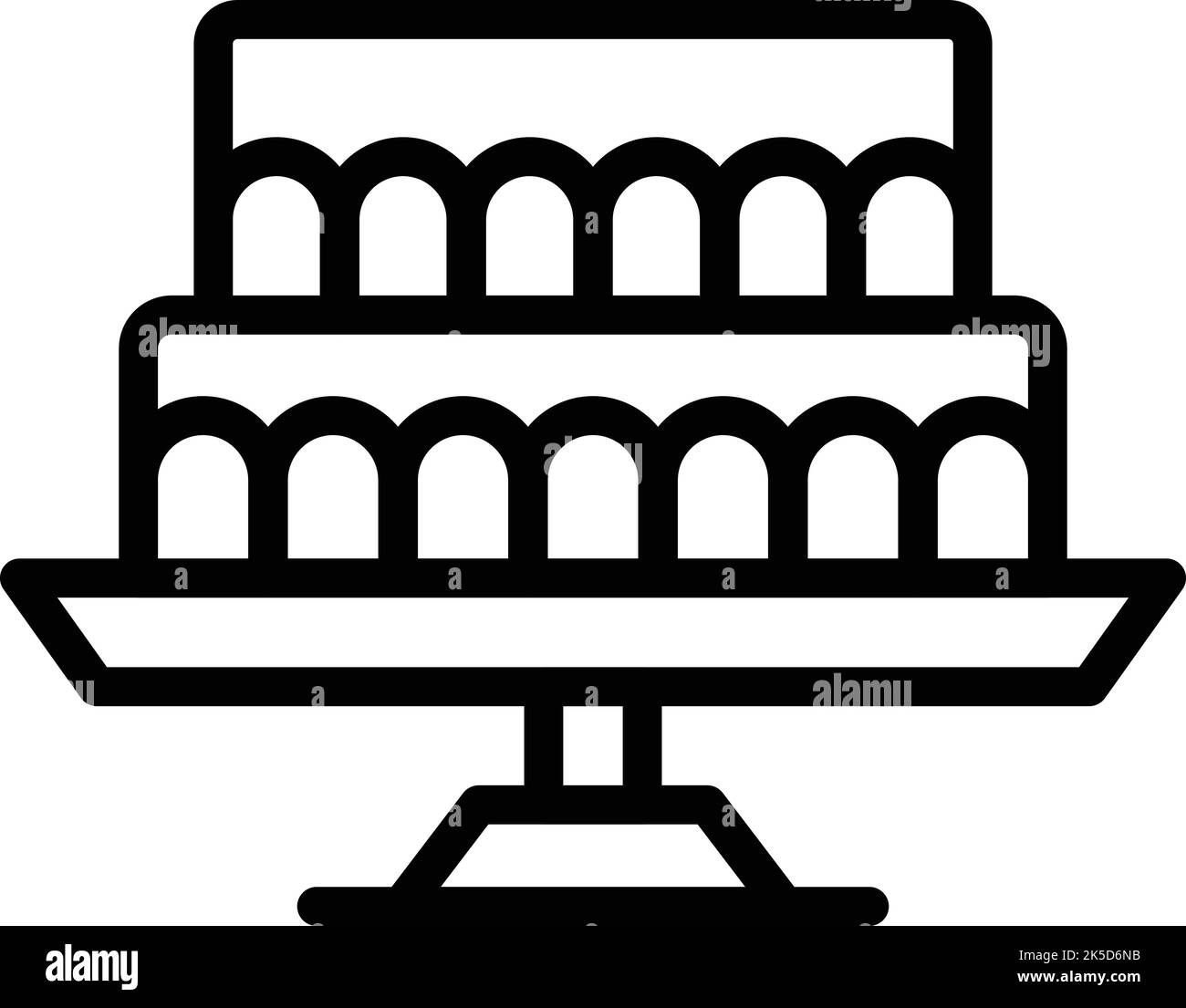 Restaurant wedding cake icon outline vector. Work bar. Meal table Stock ...