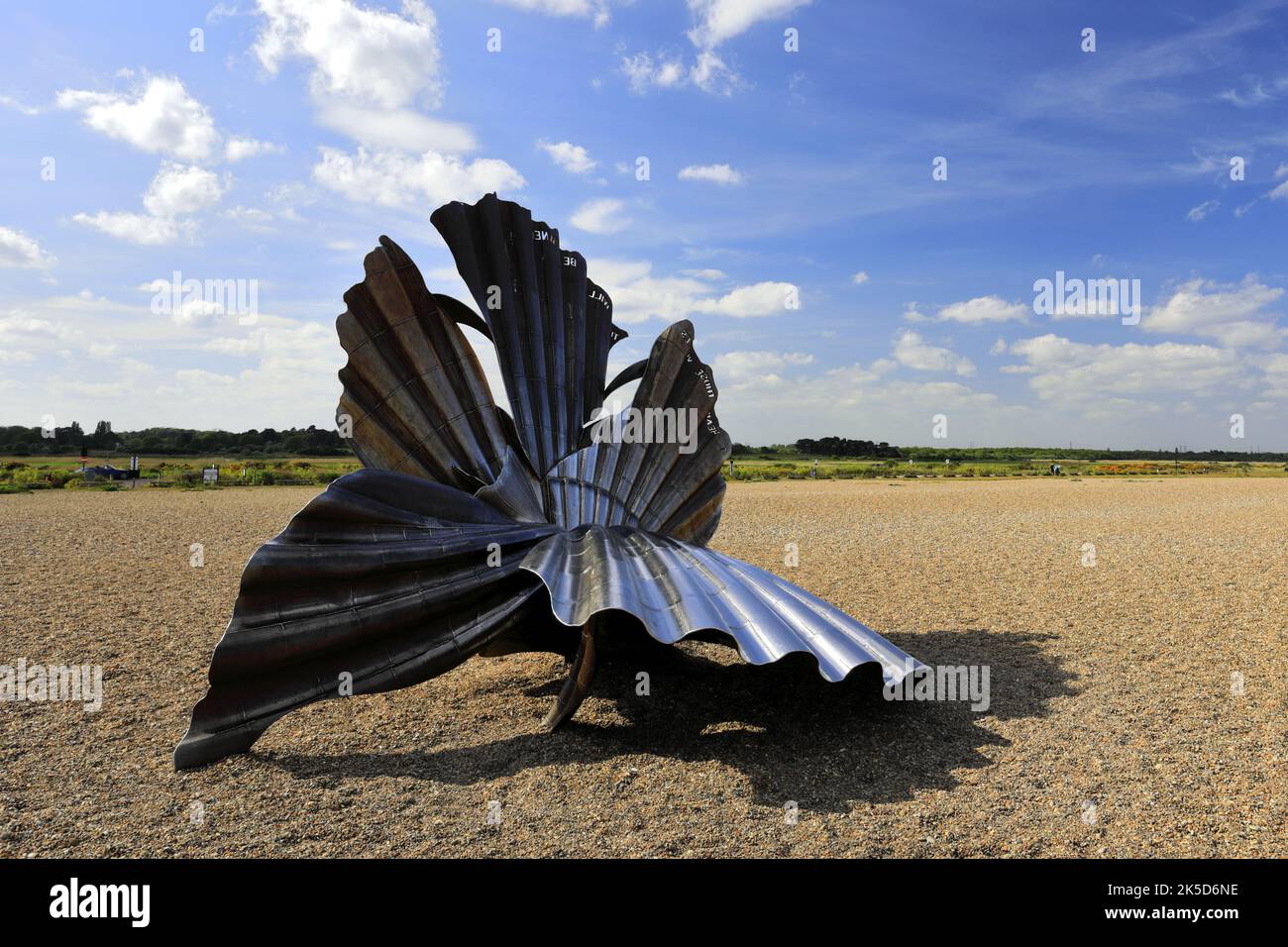 The Scallop shell sculpture by Maggie Hambling, Aldeburgh town, Suffolk ...