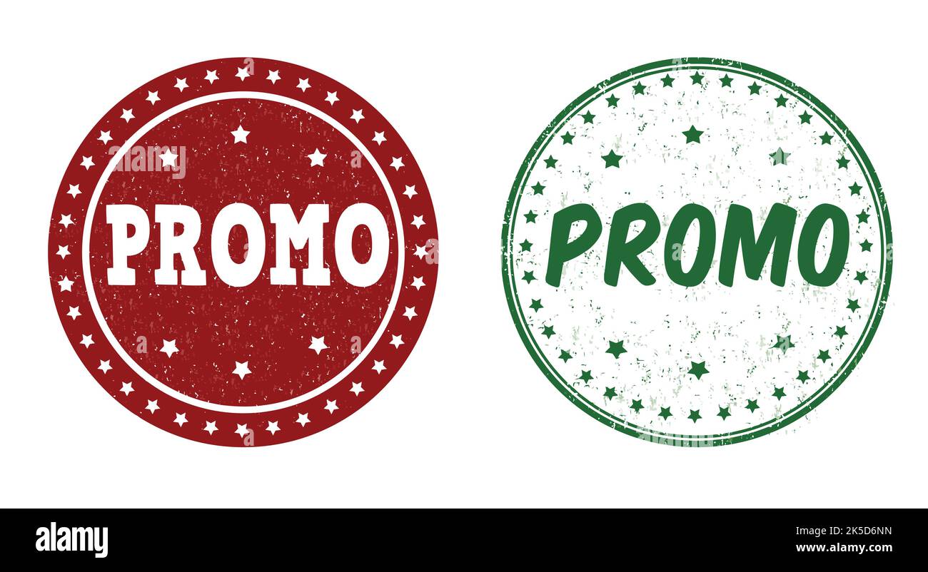 Set of promo grunge rubber stamps on white background, vector ...