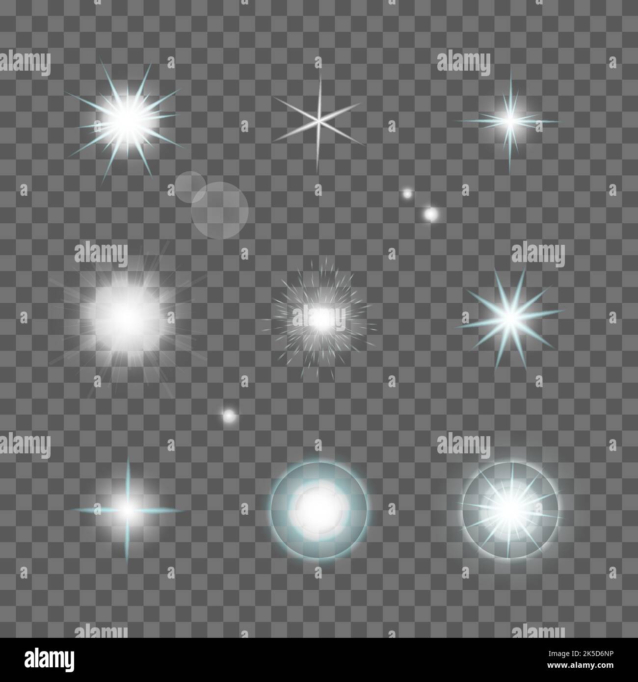 Transparent shining light effects collection. Stars and flares. Vector ...