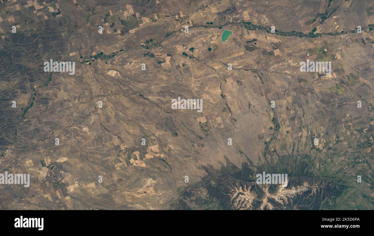 Old Baldy Mountain peak (bottom right) and Dead Man's Basin Reservoir ...