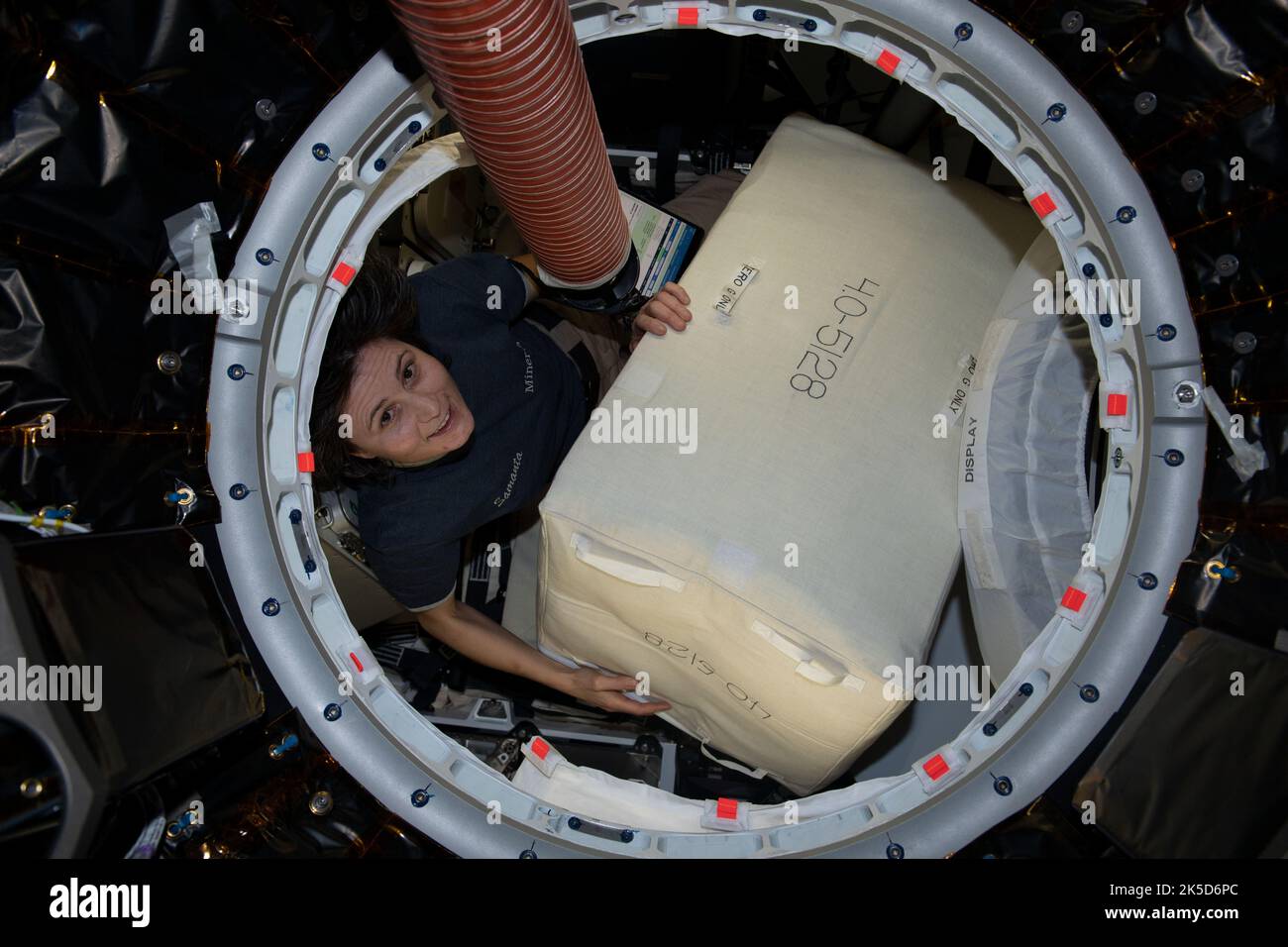 ESA (European Space Agency) astronaut and Expedition 67 Flight Engineer Samantha Cristoforetti ...