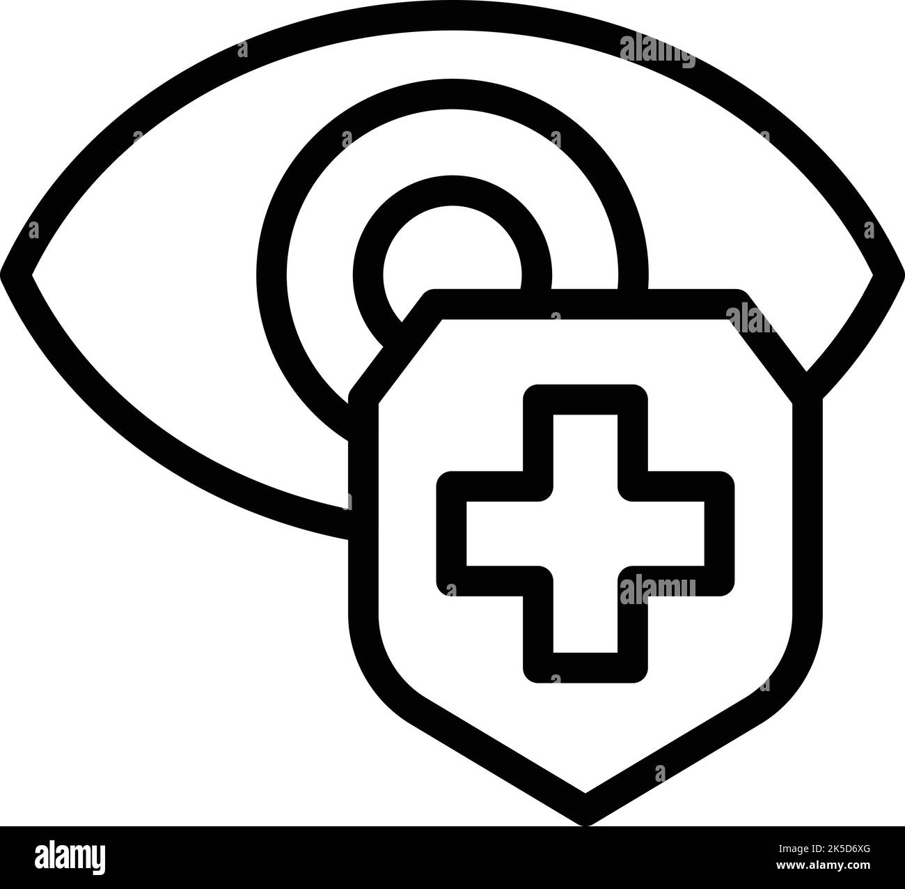 Eye medical care icon outline vector. Check lens. Vision correction ...