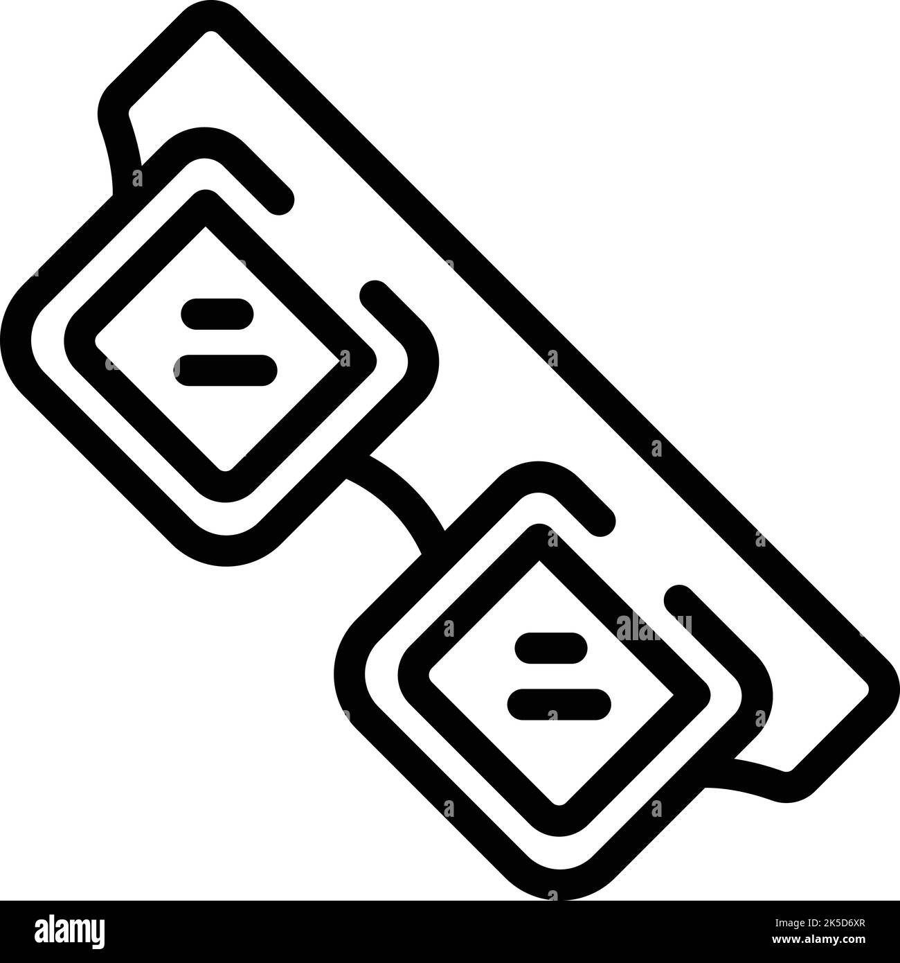 Check eye glasses icon outline vector. Laser correction. Care lens ...