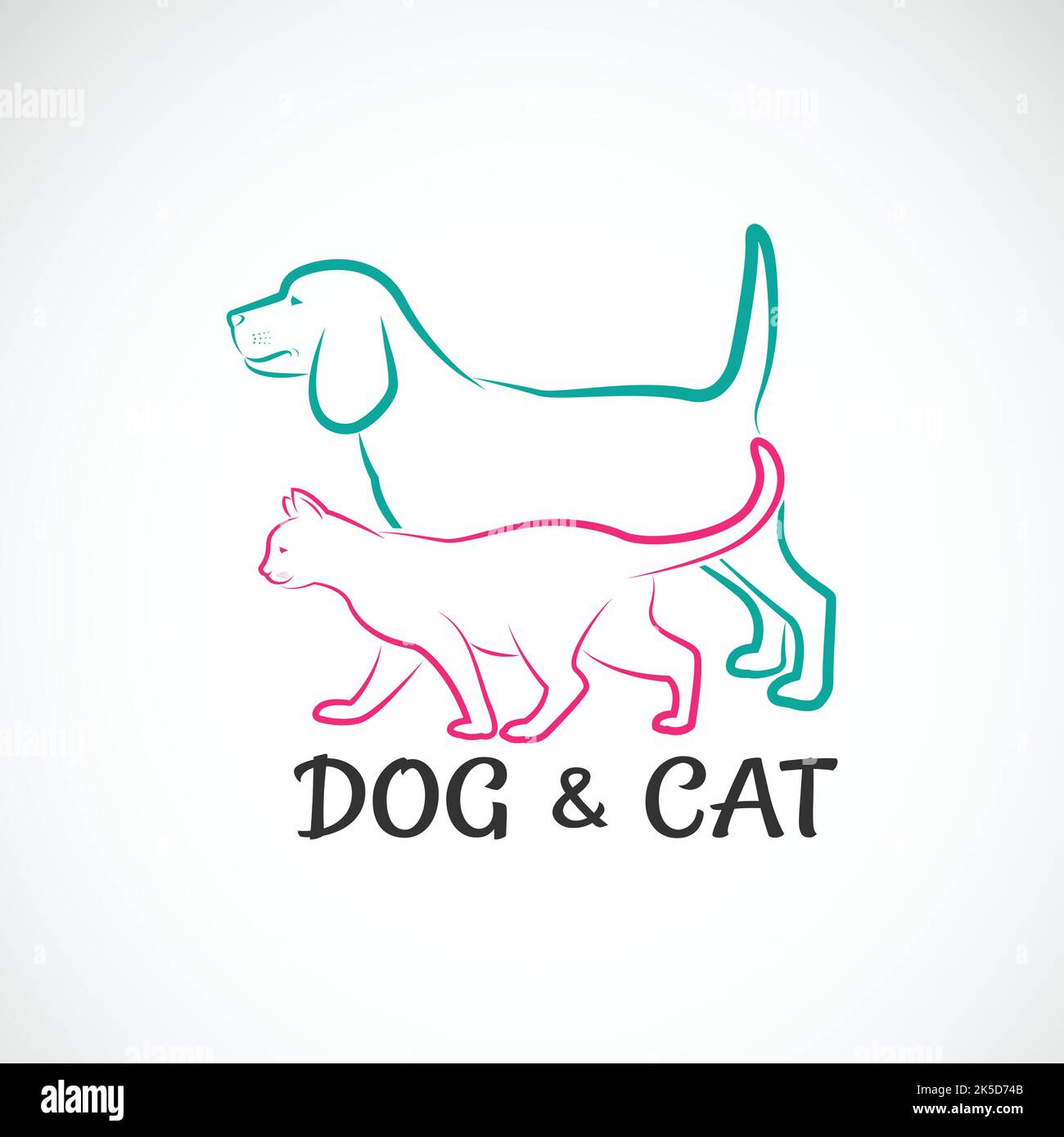 Vector of a dog and cat design on white background. Animal. Pet logo or icon. Easy editable ...