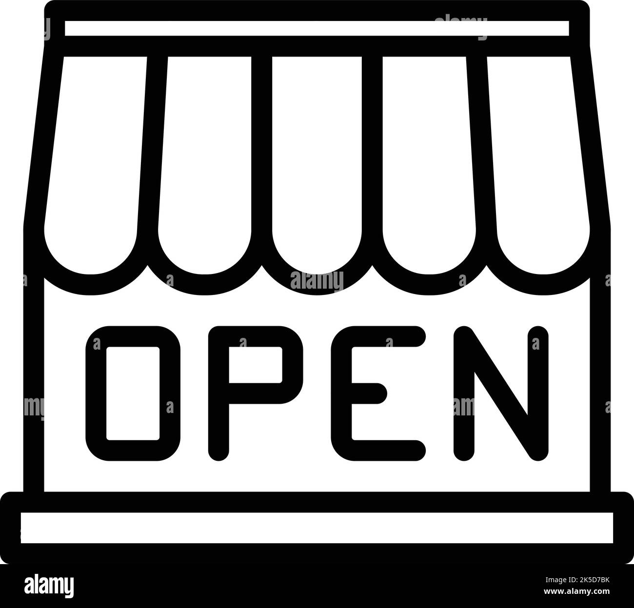 Open shop icon outline vector. Work meal. Cafe food Stock Vector Image ...