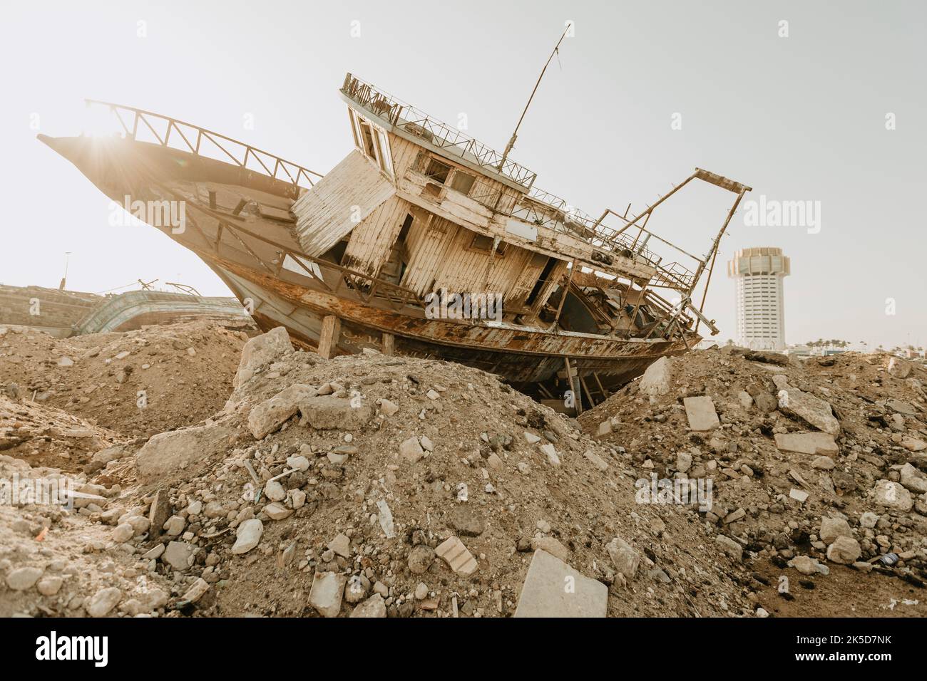 Saudi Arabia, Mecca Province, Jeddah/Jeddah, Shipwreck Stock Photo - Alamy