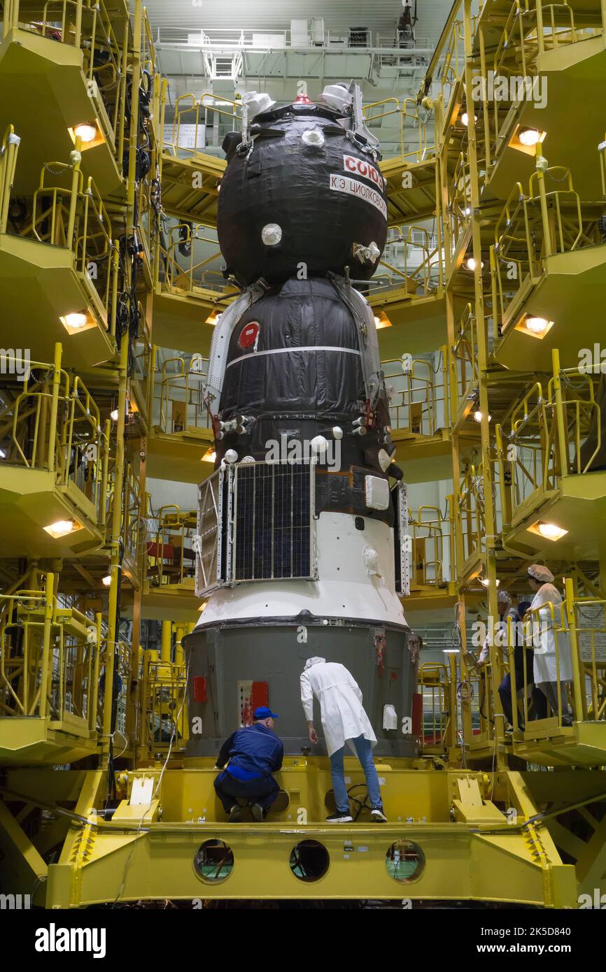 In the Integration Facility at the Baikonur Cosmodrome in Kazakhstan ...