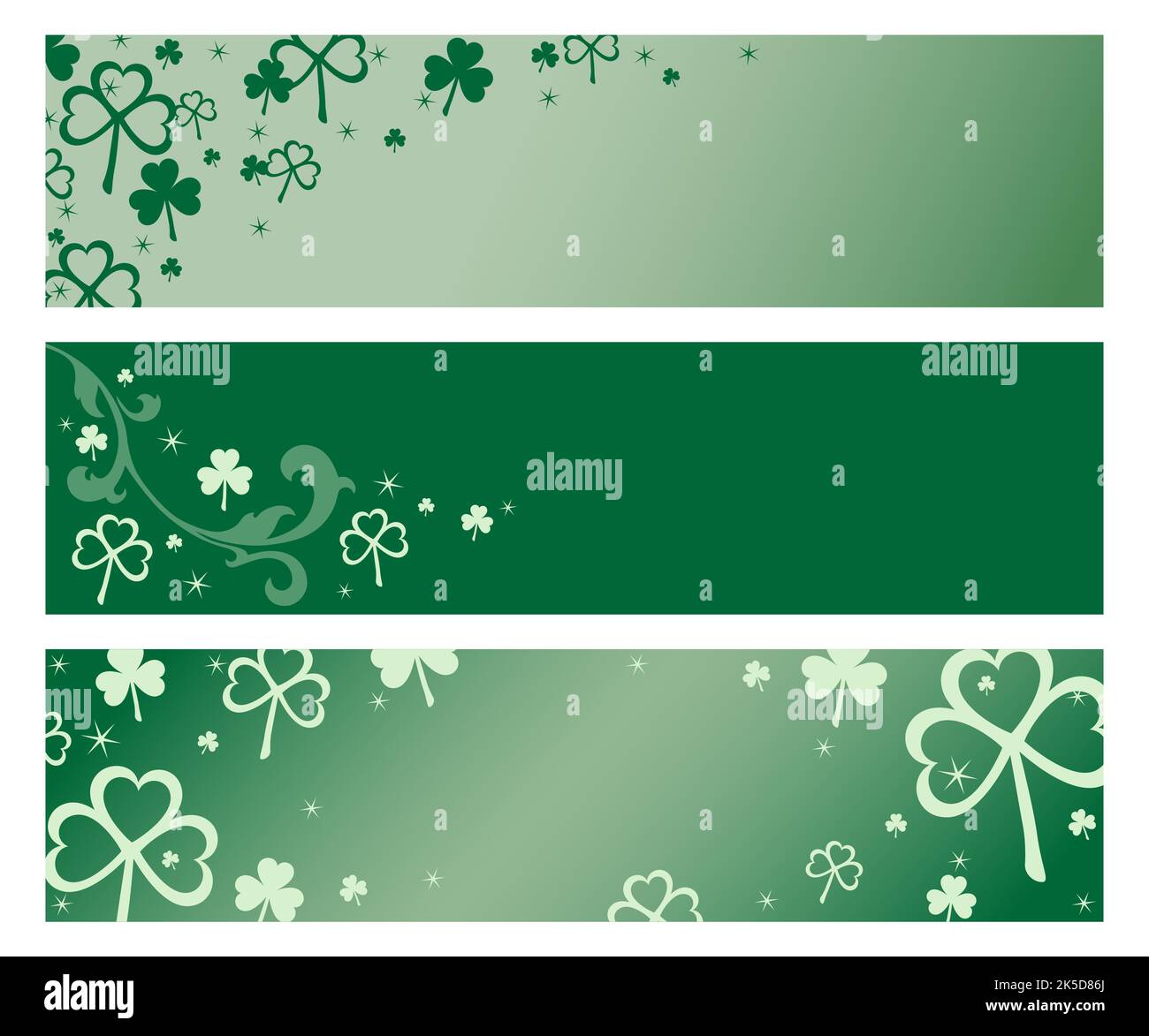 A set of three shamrock themed banners with copy space Stock Vector ...
