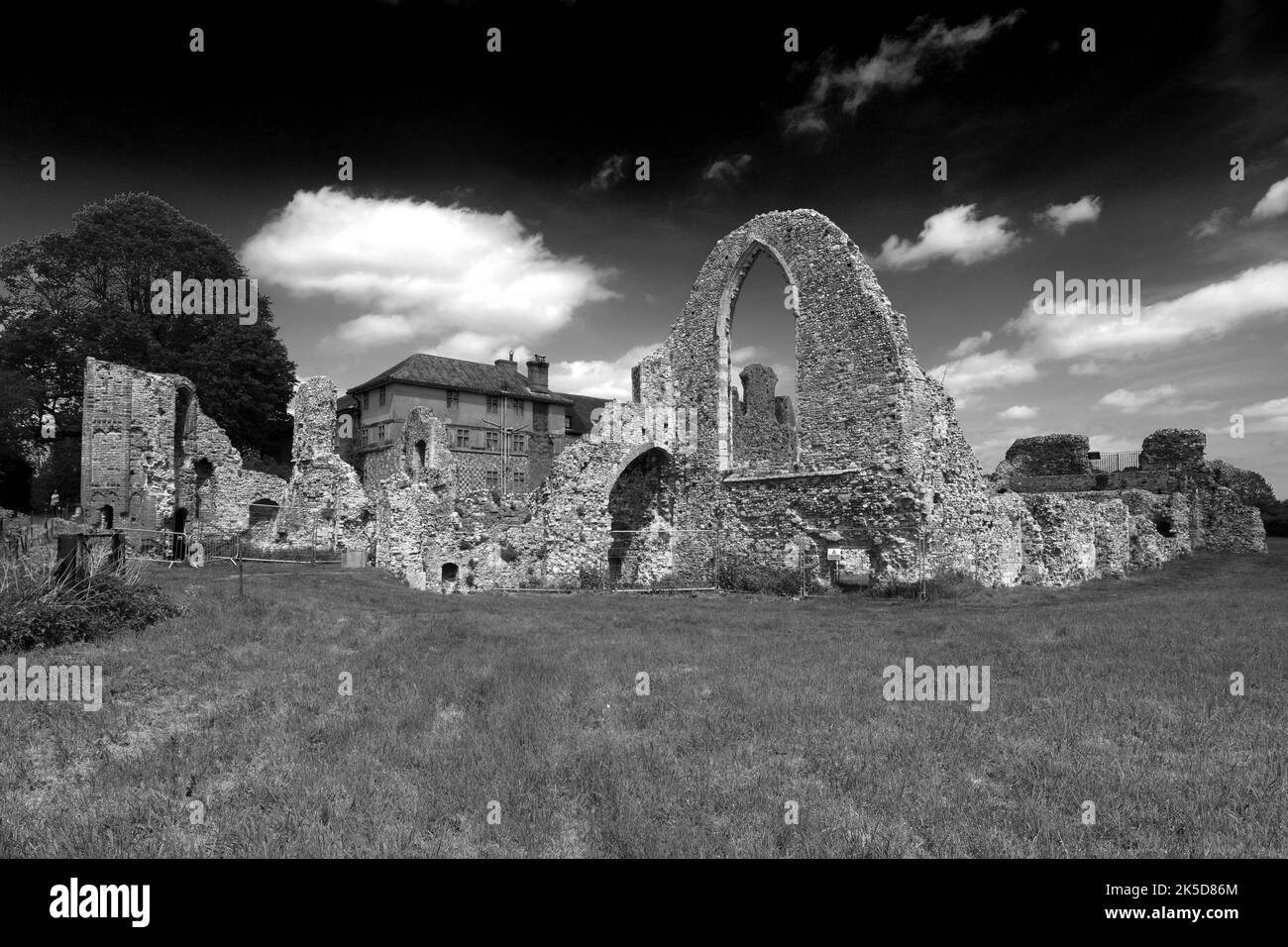The ruins of Leiston Abbey, Leiston town, Suffolk, England Stock Photo ...