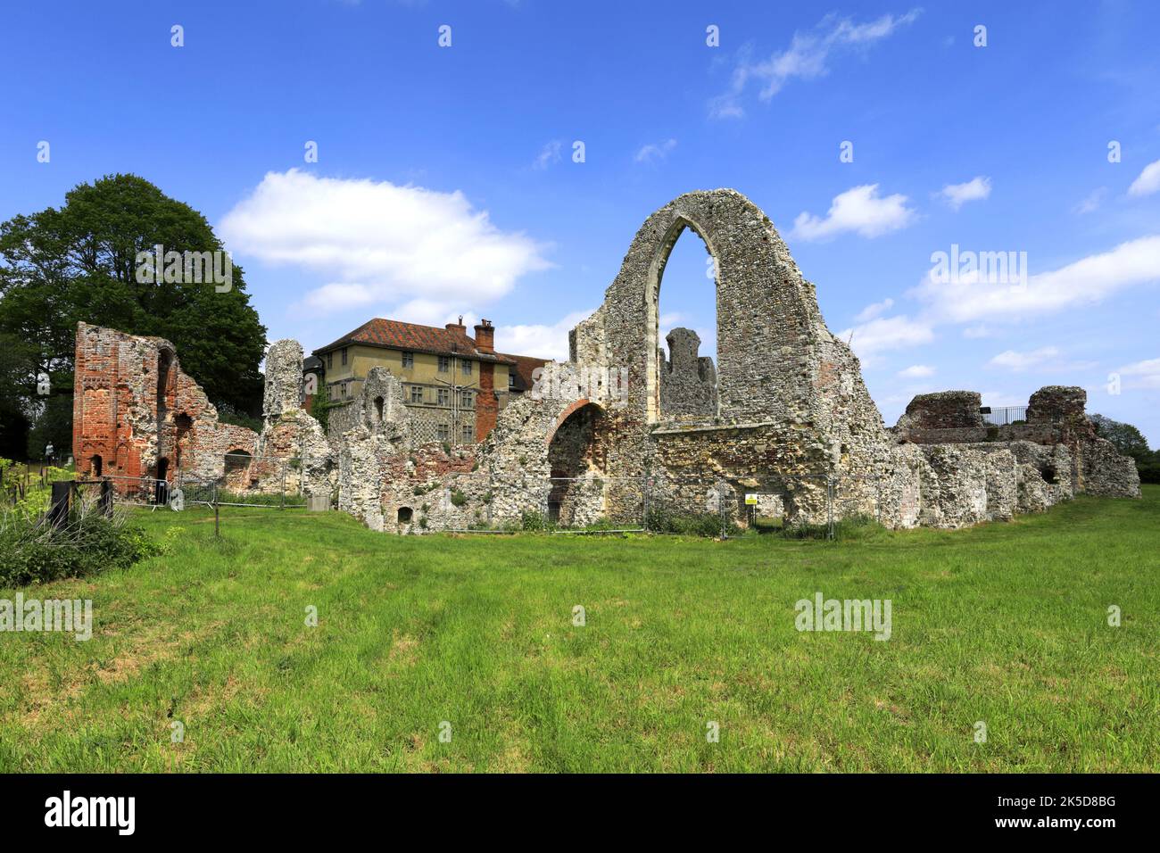 The ruins of Leiston Abbey, Leiston town, Suffolk, England Stock Photo ...