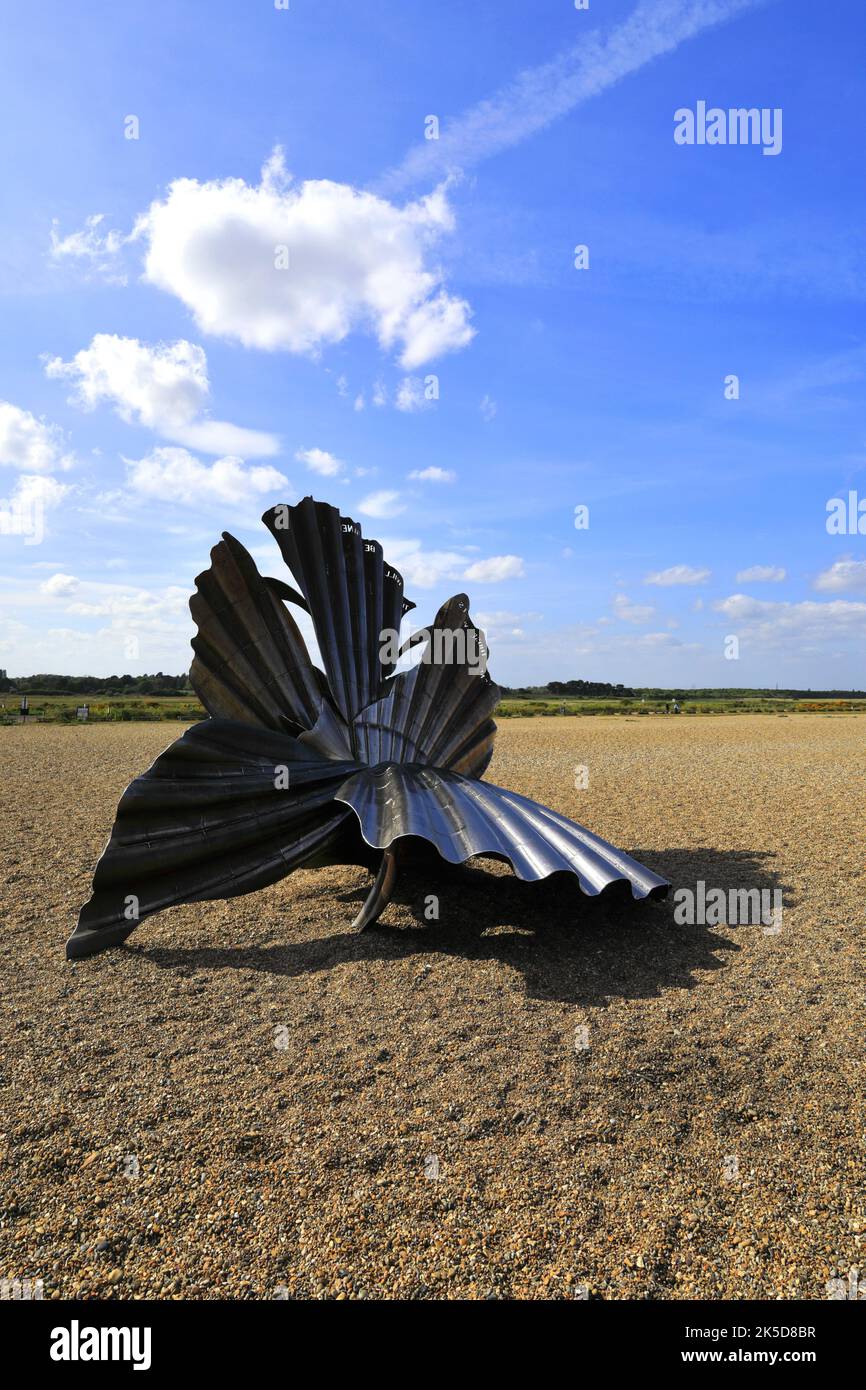 The Scallop shell sculpture by Maggie Hambling, Aldeburgh town, Suffolk ...