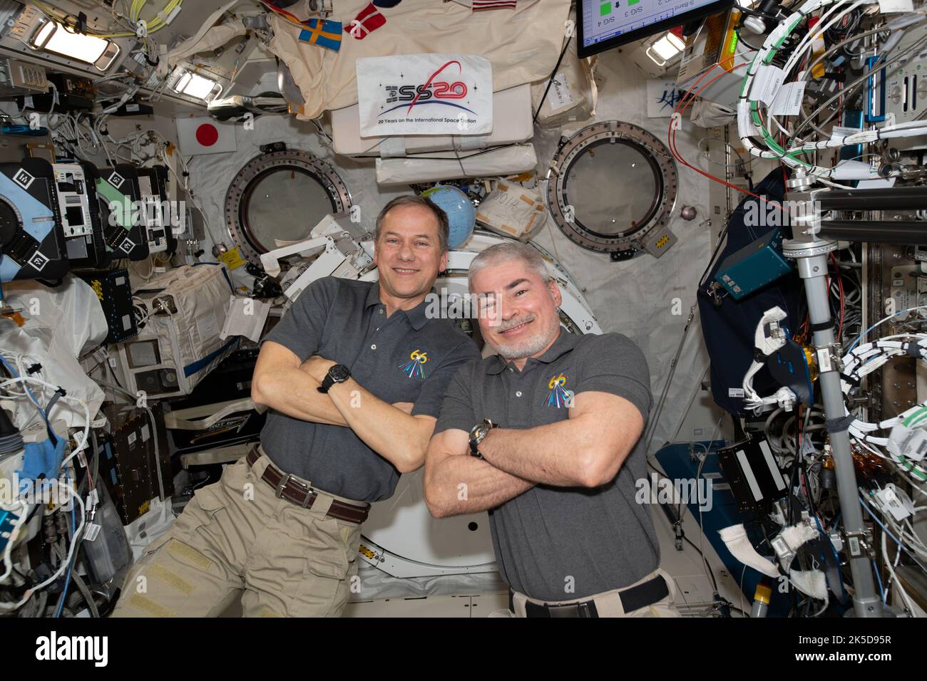 From left, NASA's Expedition 66 Flight Engineers Thomas Marshburn and ...