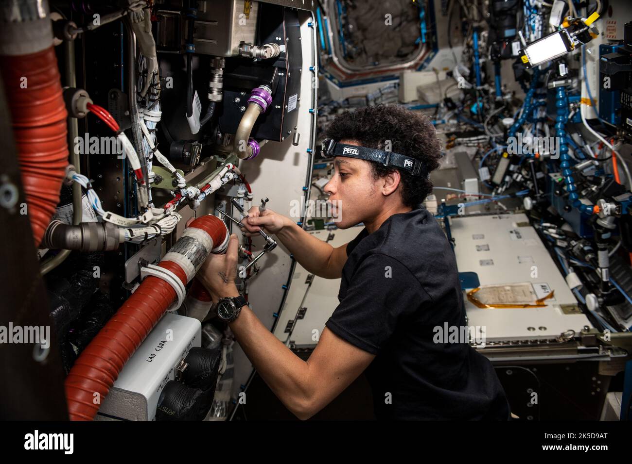 NASA astronaut Jessica Watkins of Expedition 67 replaces components on ...
