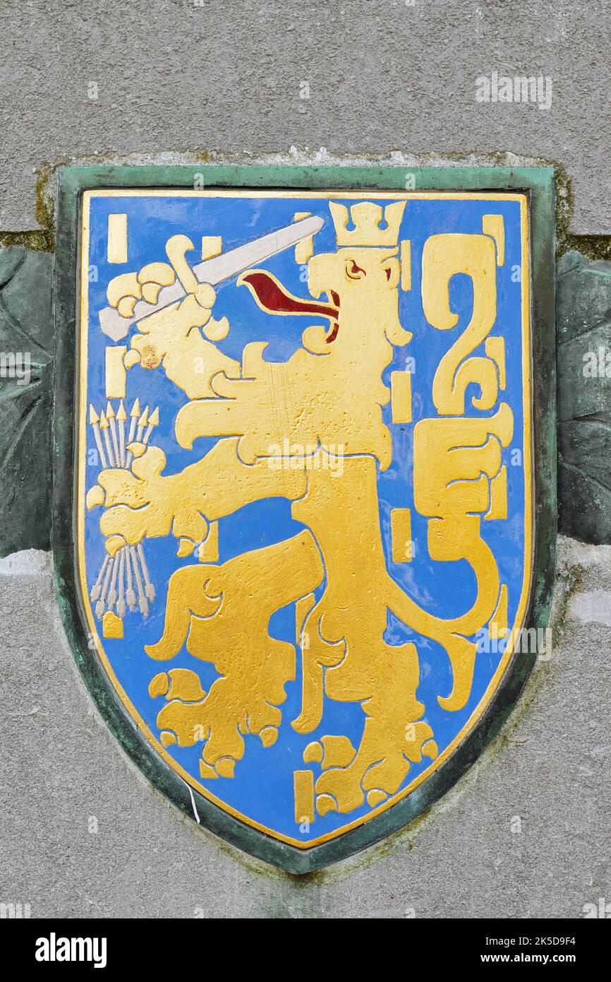 Coat of arms van Sas van Gent, Hubert and Jan Van Eyck monument, Ghent ...