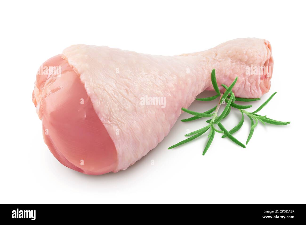 Raw chicken leg or drumstick isolated on white background with full ...