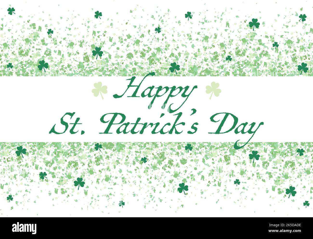 A green glitter confetti border with shamrocks and Happy Saint Patrick ...