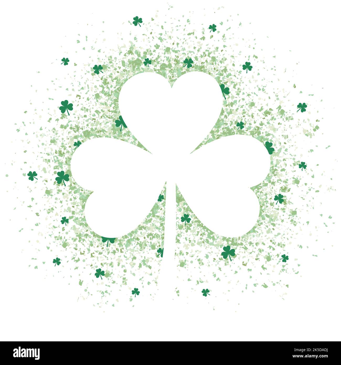 A green glitter confetti shamrock with copy space on white Stock Vector ...