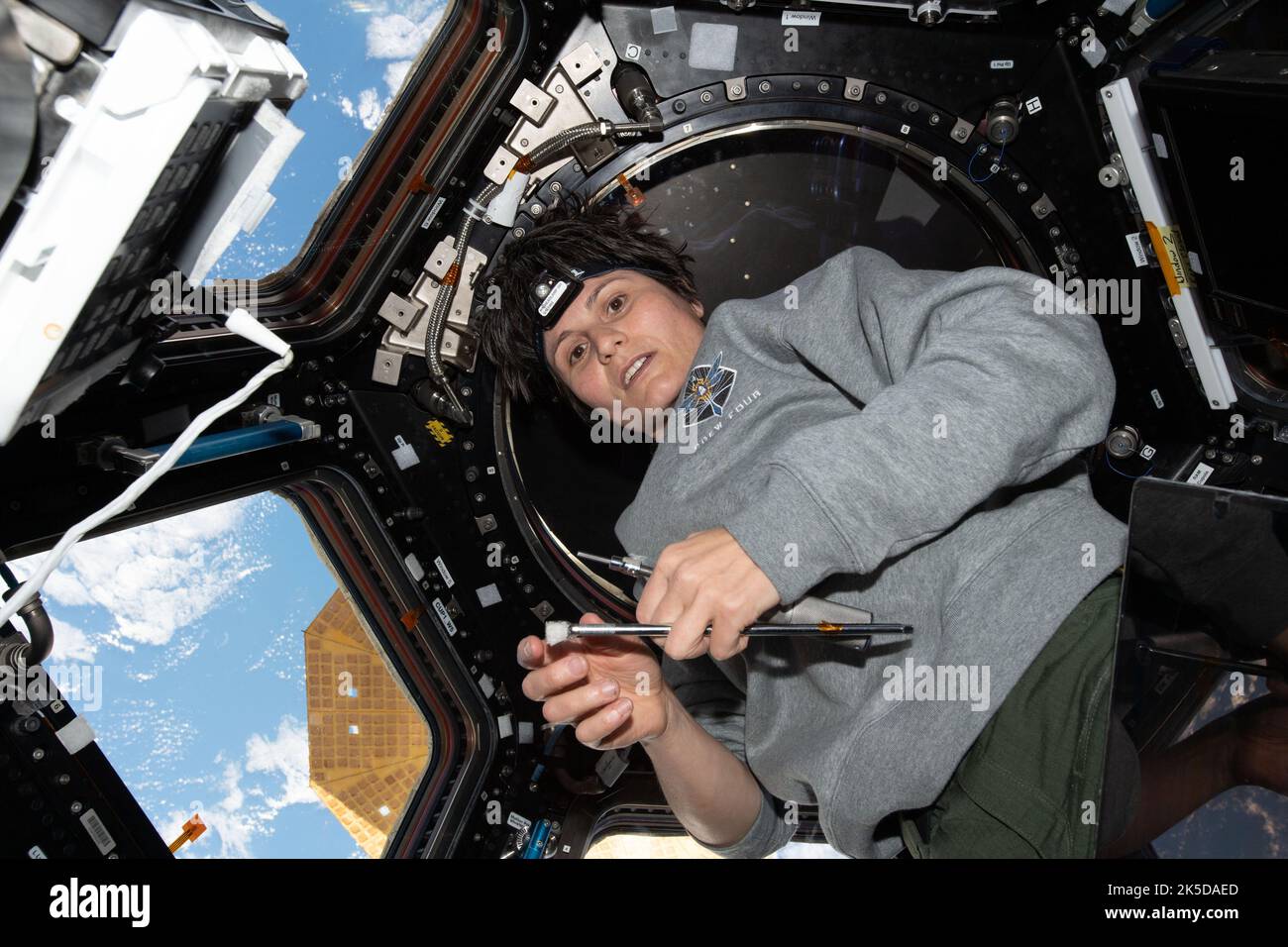 ESA (European Space Agency) astronaut and Expedition 67 Flight Engineer Samantha Cristoforetti ...