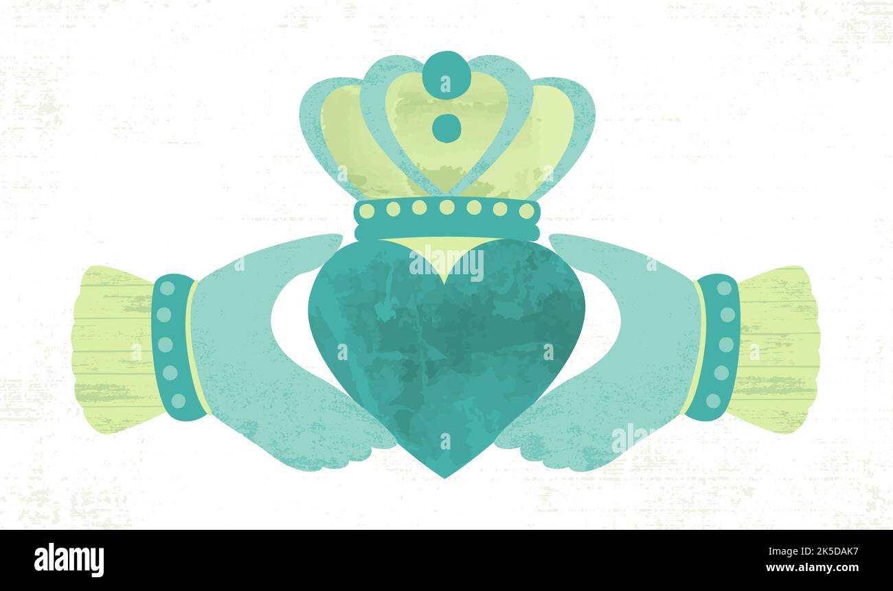 An Irish claddagh symbol in a cut paper style with textures Stock ...