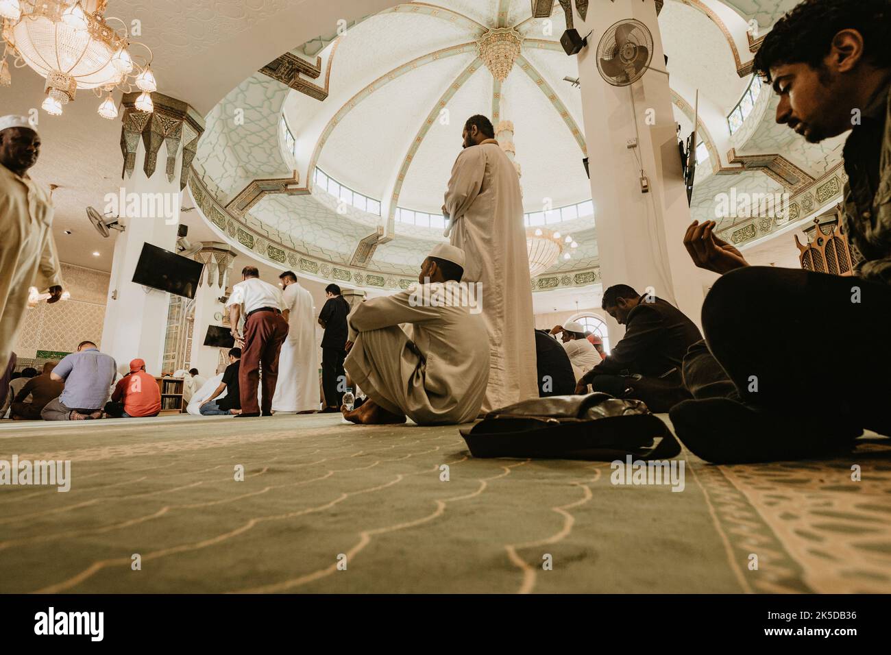 Saudi Arabia, Mecca province, Jeddah/Jeddah, mosque, men praying Stock ...