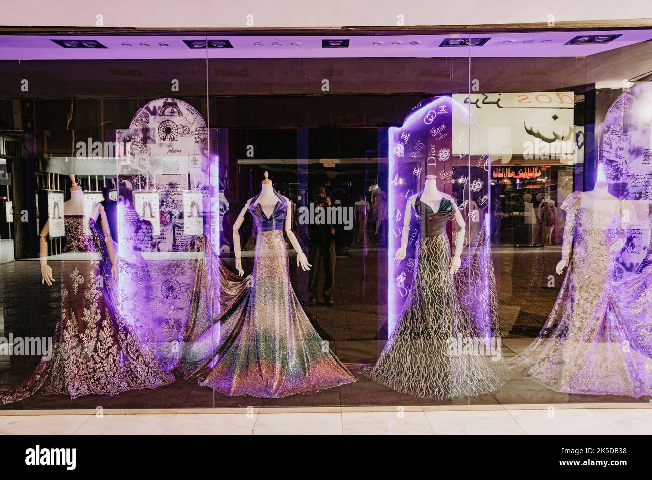 Saudi Arabia, Mecca province, Jeddah/Jeddah, shop window, evening dress ...
