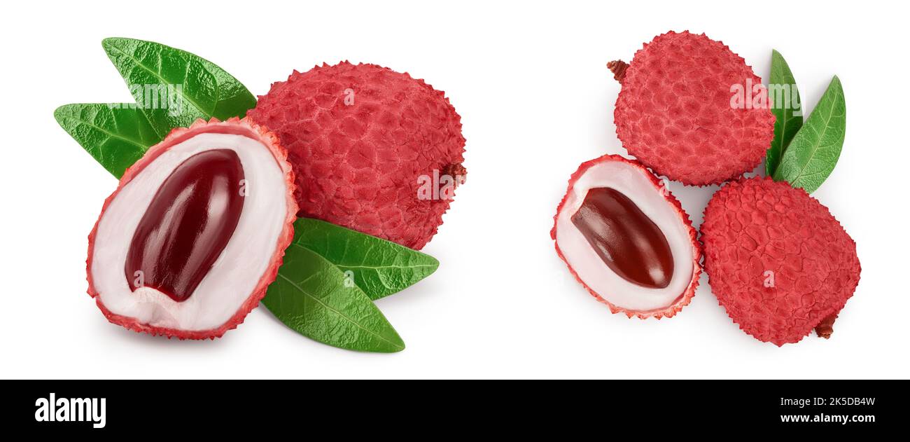 lychee fruit isolated on white background with full depth of field ...