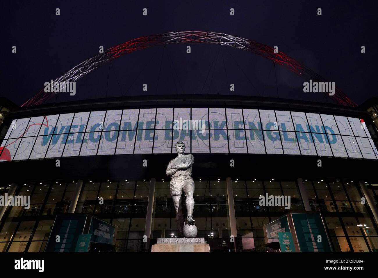The statue of Sir Bobby Moore outside the ground before the ...