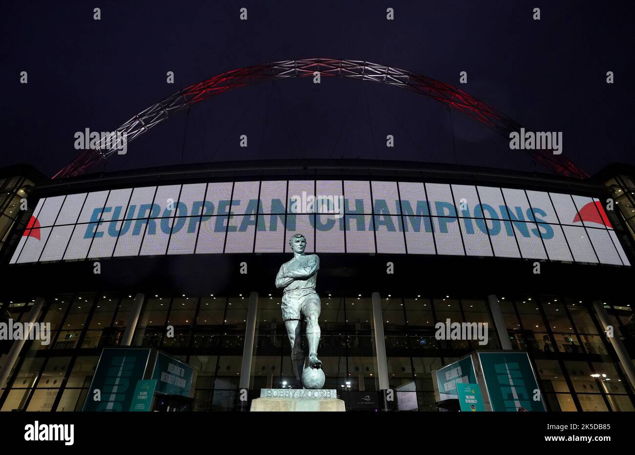 The statue of Sir Bobby Moore outside the ground before the ...