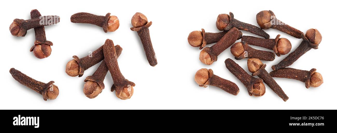 Dry spice cloves isolated on white background with clipping path. Top ...