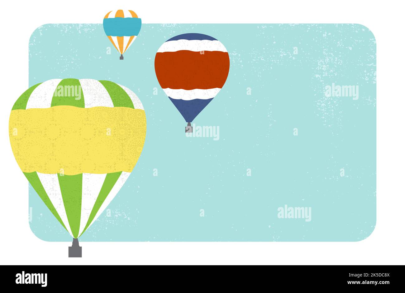 Hot air balloons floating through the air in a cut paper style with ...
