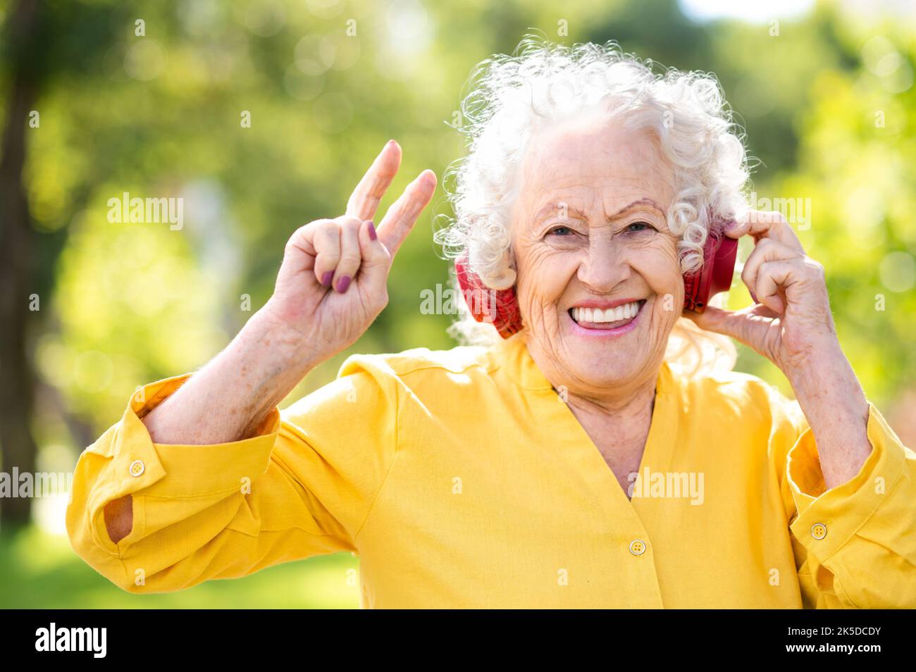 Cool, modern and happy old senior woman portrait - Elderly people in ...