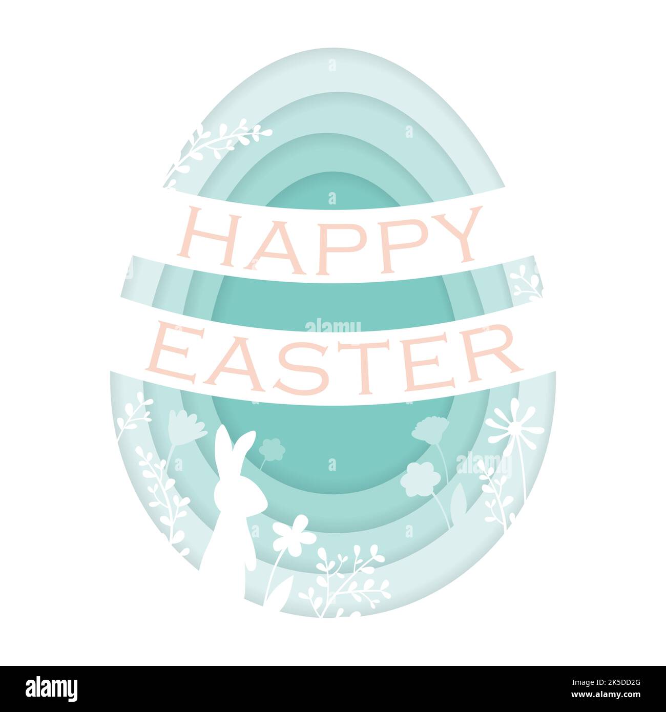 An Easter egg scene in paper layer style. Removable text banners on ...