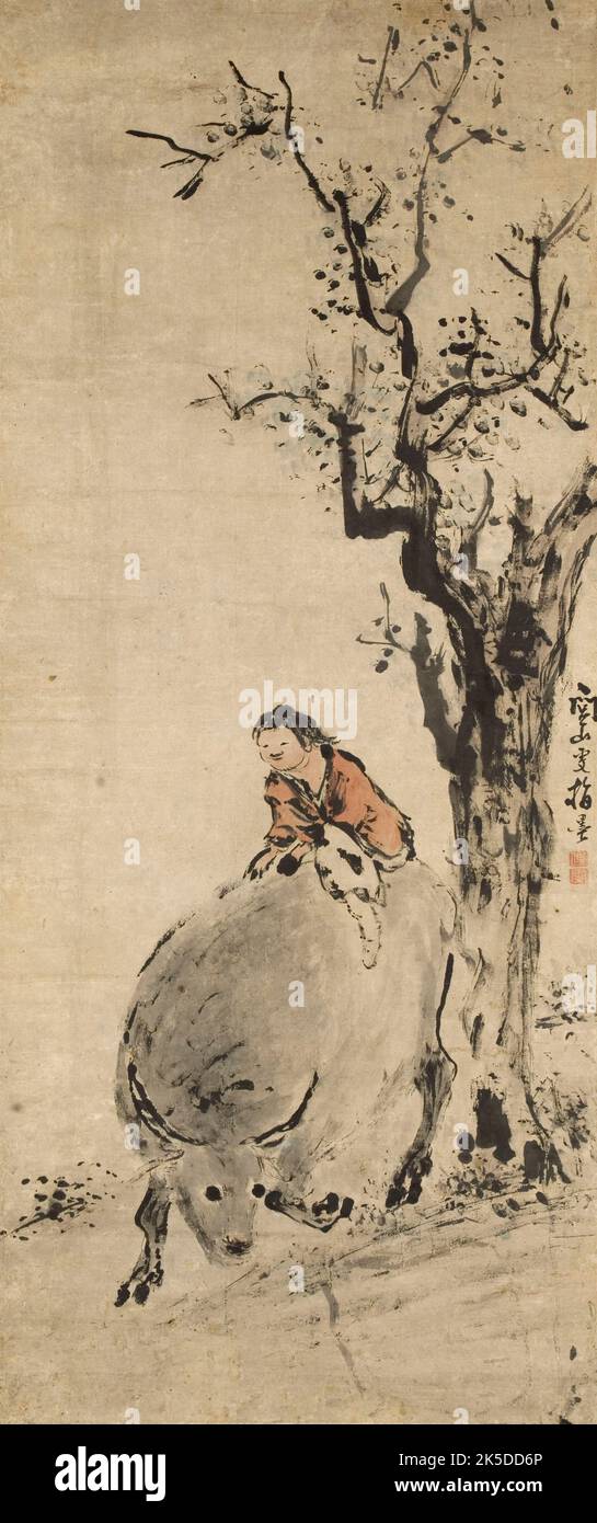 Buffalo and child Stock Photo - Alamy