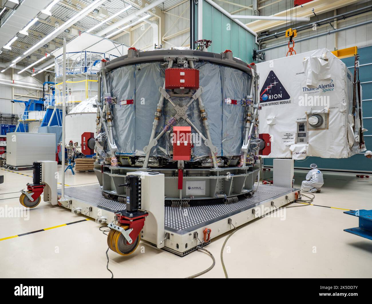 Technicians at the Airbus facility in Bremen, Germany prepare the ...