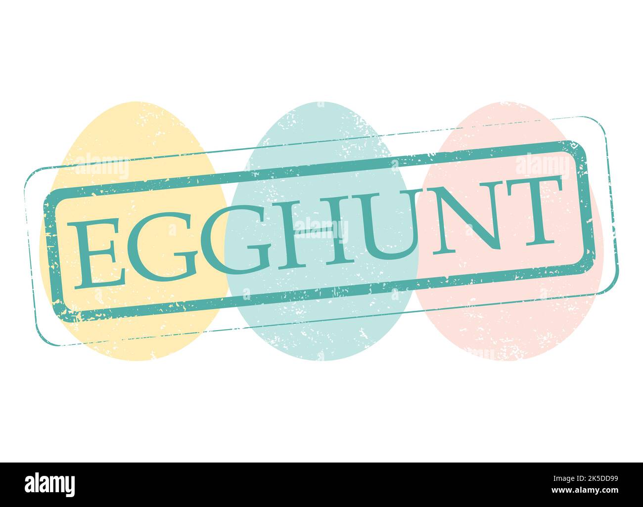 A grunge easter design with egg hunt text stamped in front Stock Vector ...