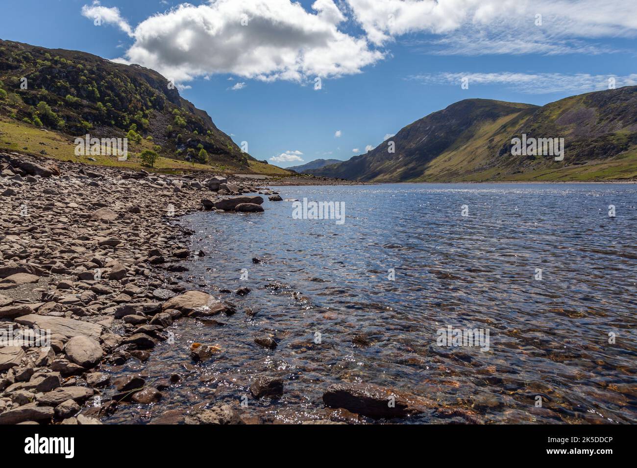 Llyn Cowlyd reservoir, which Is in the heart of the Snowdonia National ...
