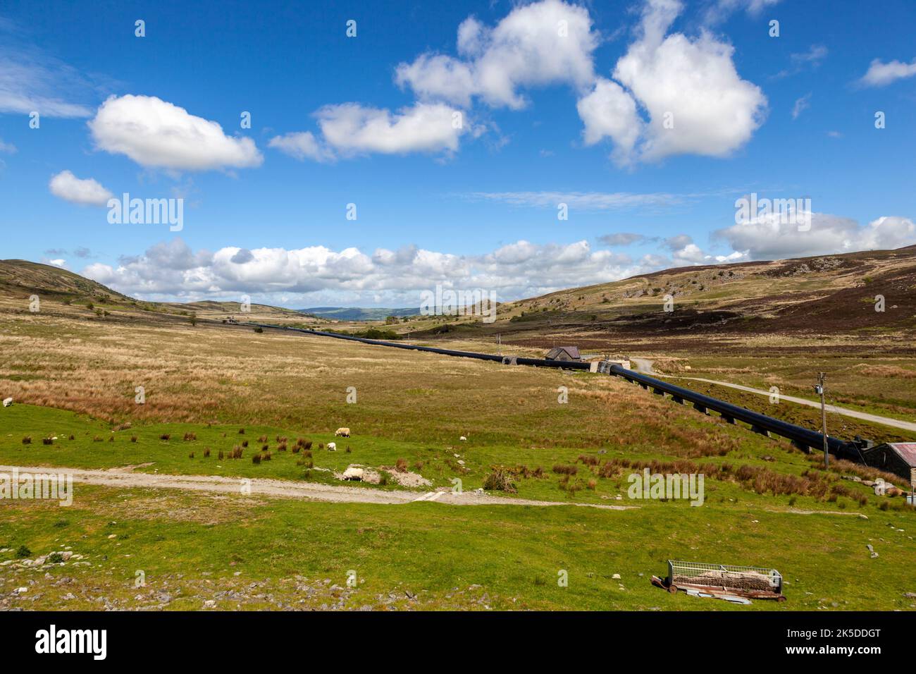 The pipeline that exits Llyn Cowlyd resevoir and runs to the hydro ...