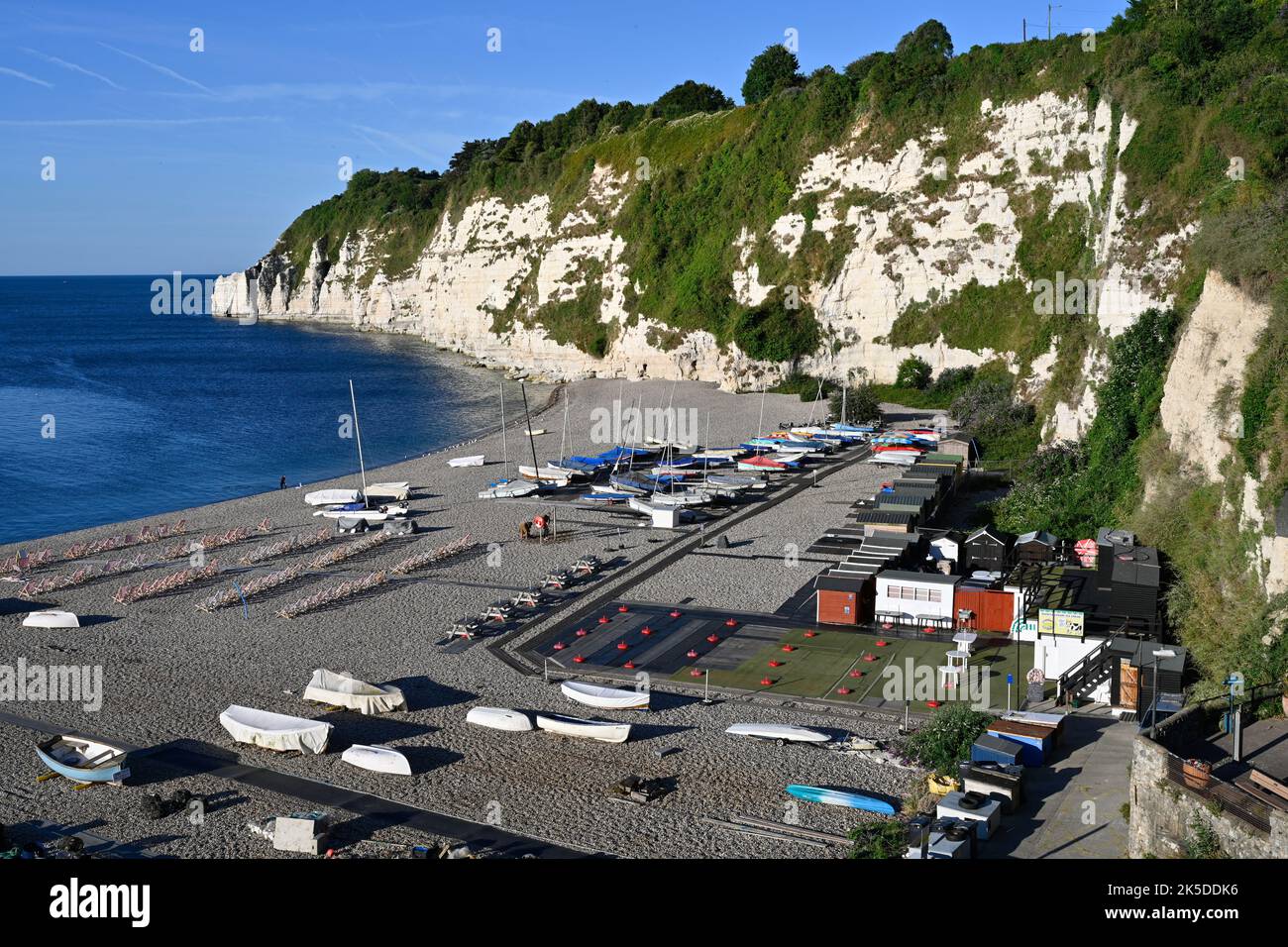Beer Devon with Chalk Cliffs part of the Jurassic Coast. Taken from the ...