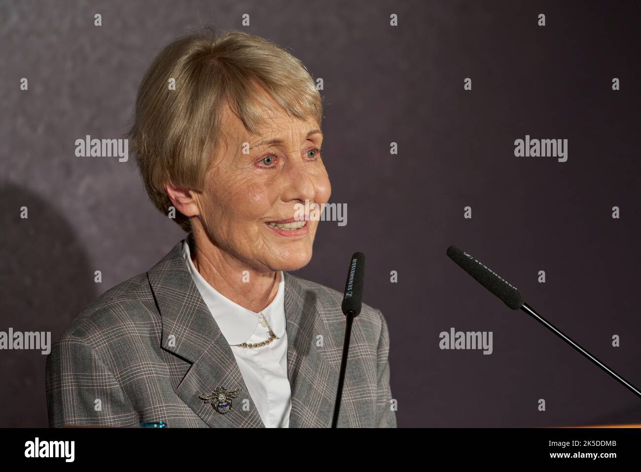 Unkel, Germany. 07th Oct, 2022. Brigitte Seebacher, historian speaks at ...