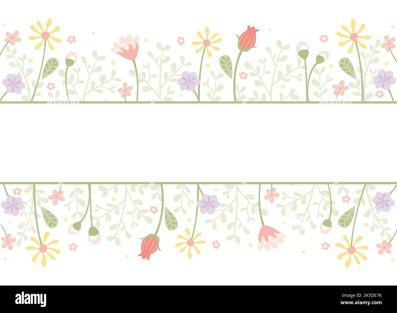 A fun flower border for spring, Easter, Mother's Day, birthday. White ...