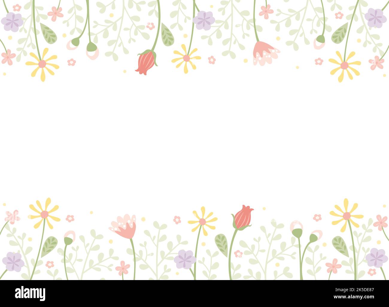 A fun flower border for spring, Easter, Mother's Day, birthday. White ...