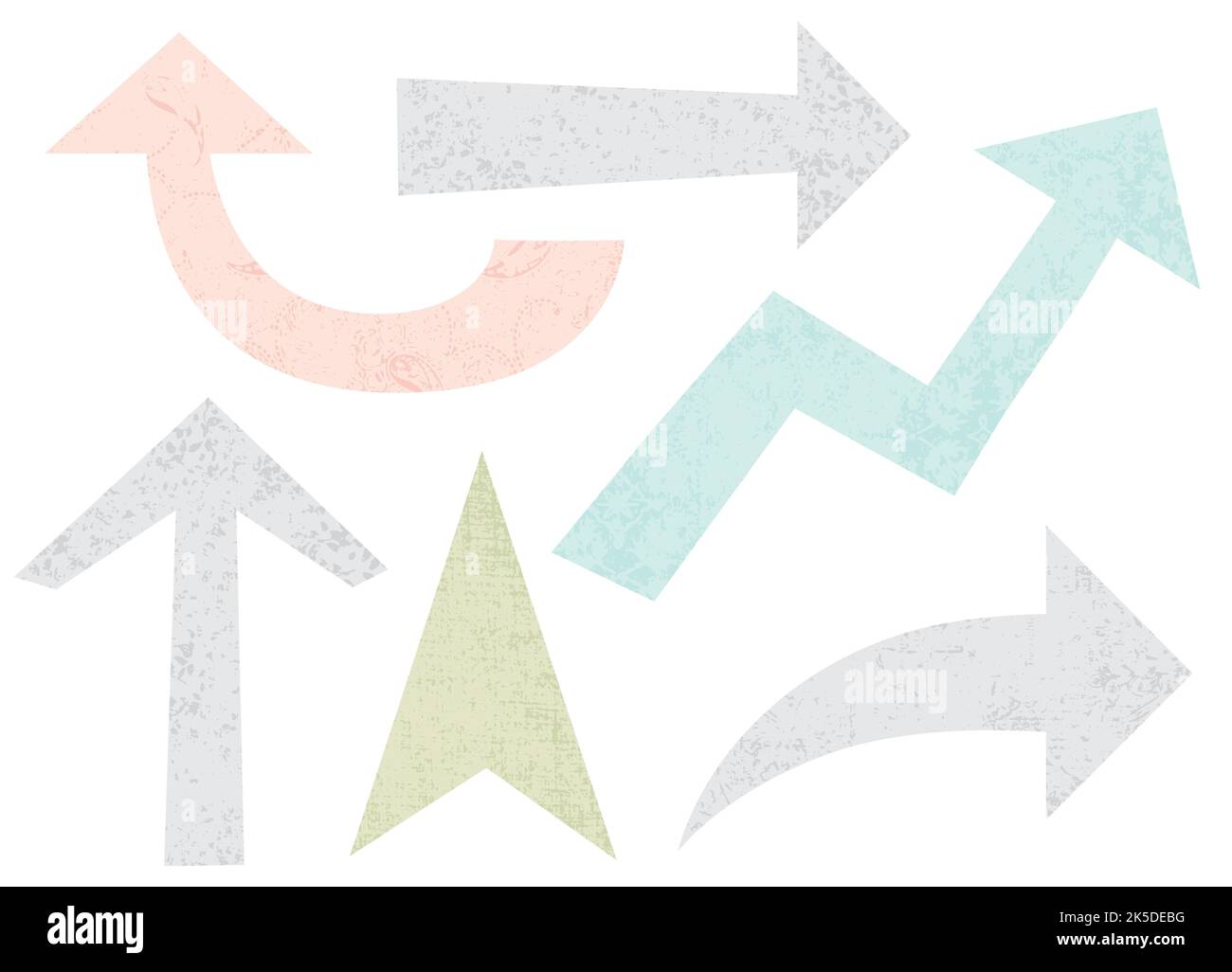 A set of different arrows in a cut paper style with textures Stock ...