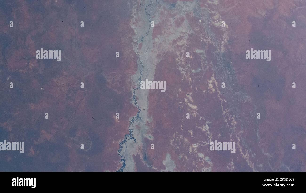 The Darling River, Australia's third-longest river, is pictured from the International Space ...