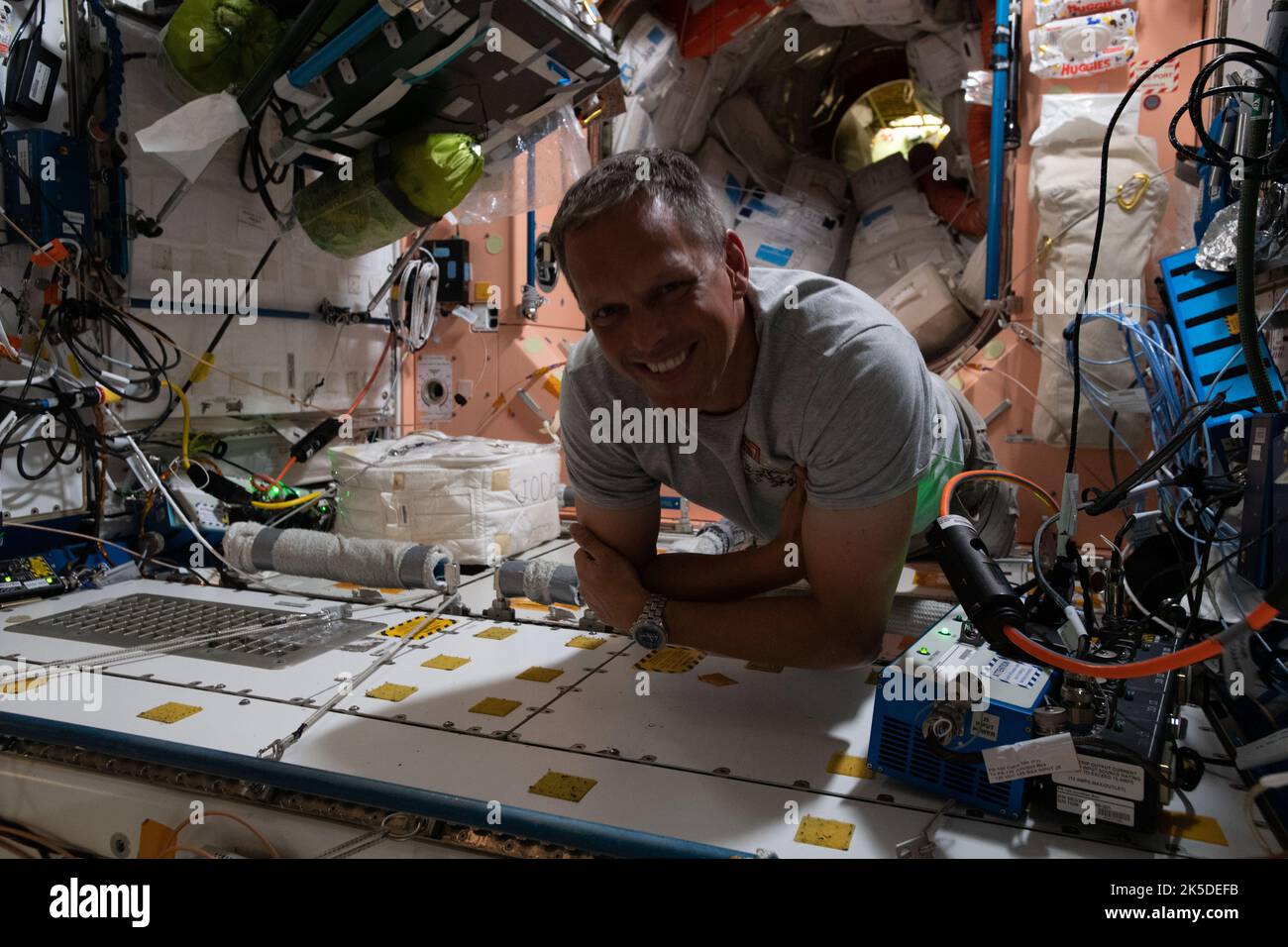 NASA astronaut and Expedition 67 Flight Engineer Bob Hines is pictured ...