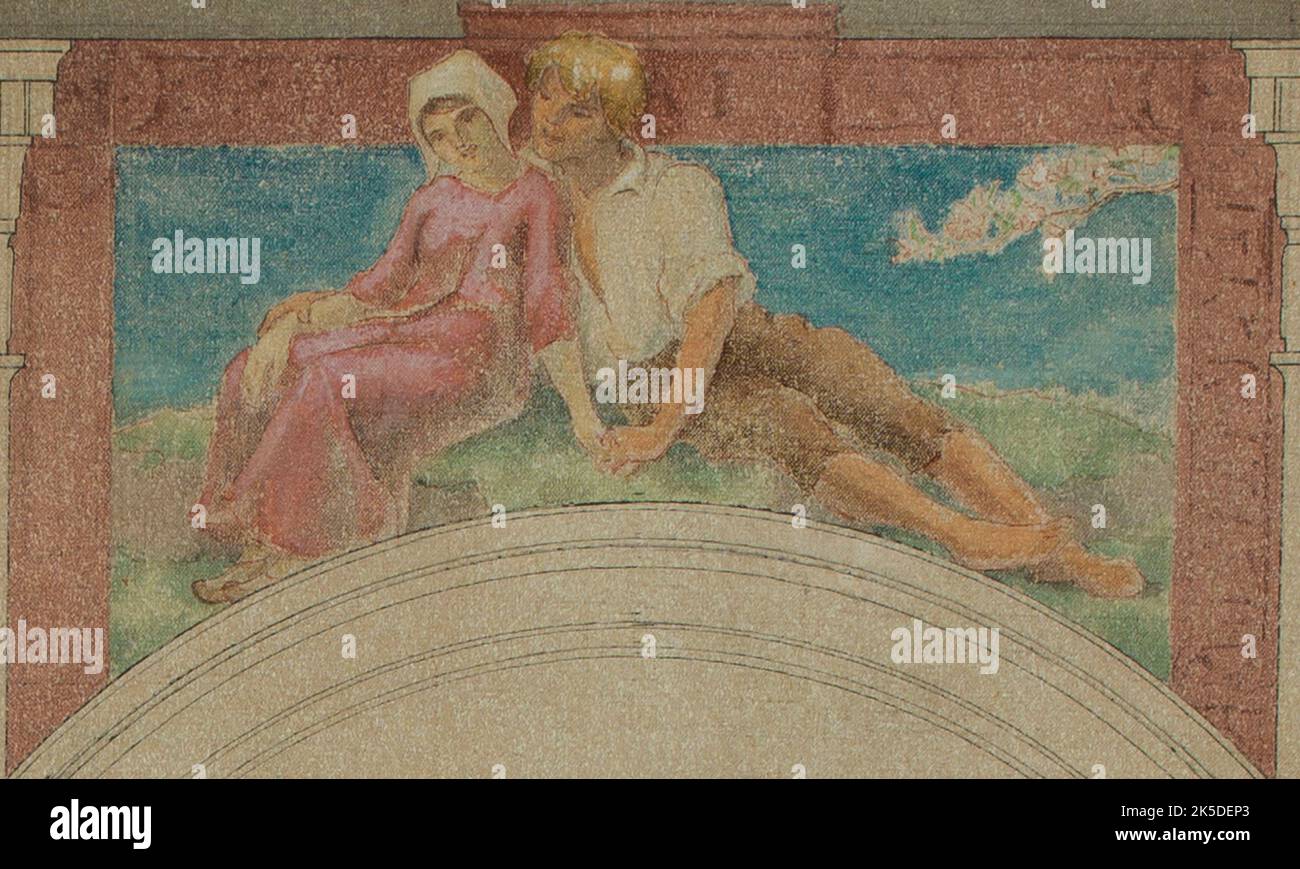 Sketch for the town hall of the 4th arrondissement, the month of May ...