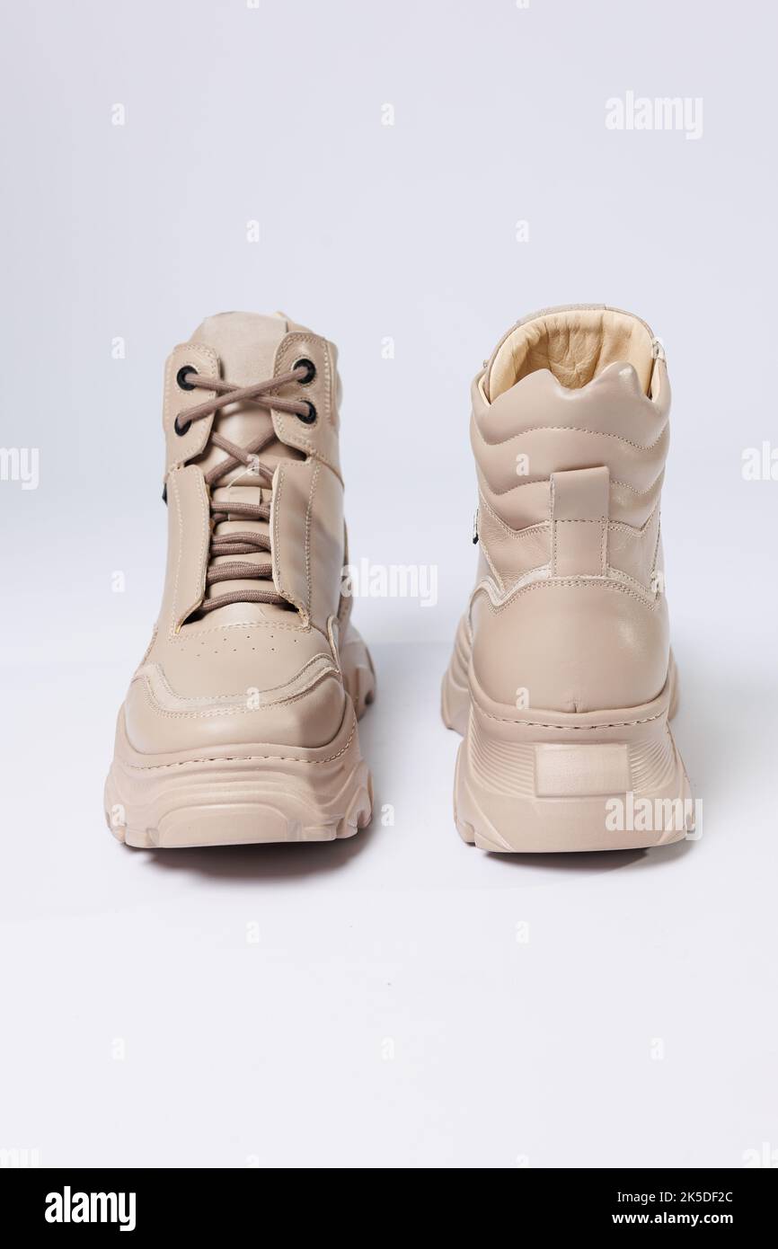 Beautiful shoes on an isolated white studio background. Fashionable ...
